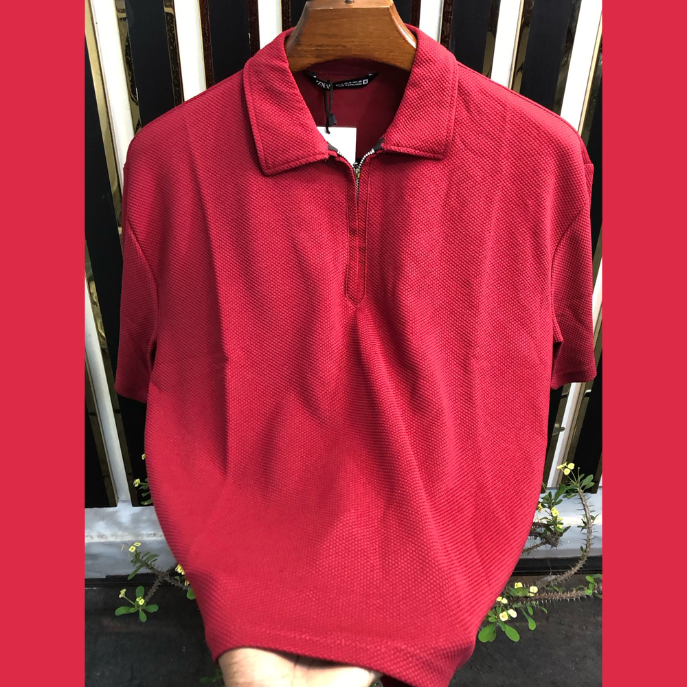 Drop Shoulder Polo T-Shirt (Red) | Code: 155 – Walker Lifestyle